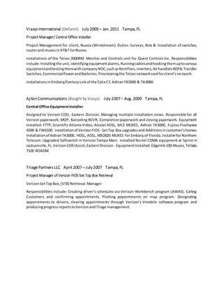 Paul Ruff Telecom Resume | DOCX | Telecommunications Industry | Industries