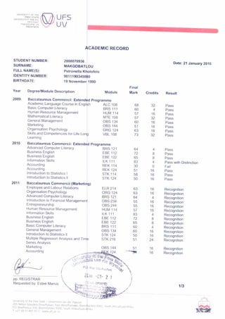 ACADEMIC RECORD | PDF