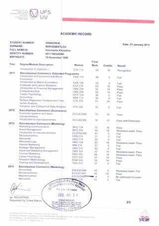 ACADEMIC RECORD | PDF