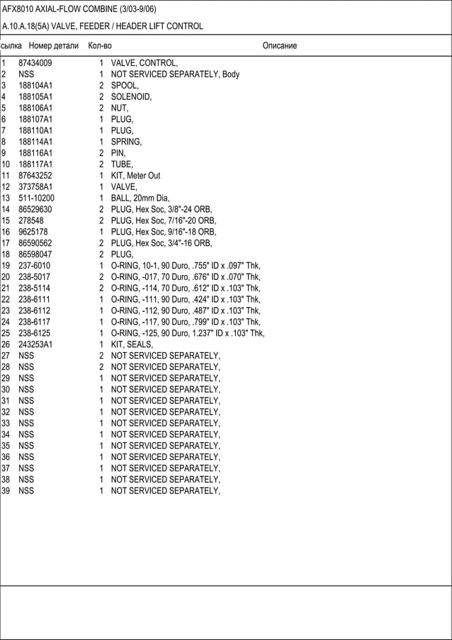AFX 8010 AXIAL - Flow combine parts catalog | PDF | Home Appliances ...