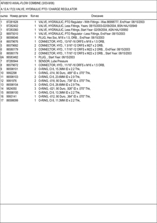 AFX 8010 AXIAL - Flow combine parts catalog | PDF