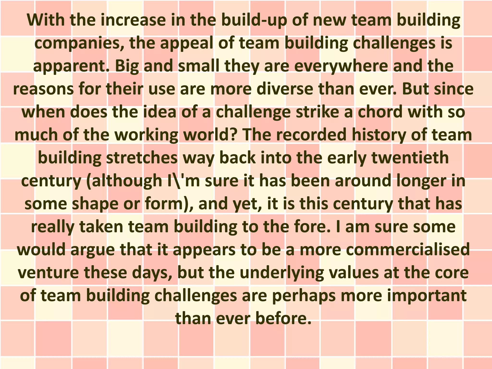 Team Building Challenges | PPTX