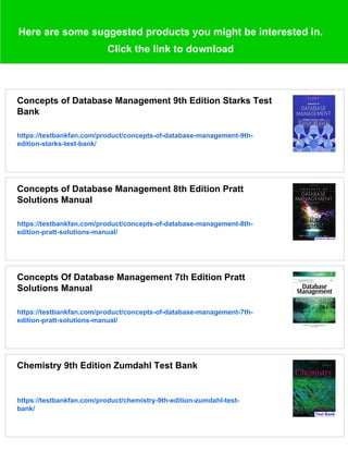 Concepts of Database Management 9th Edition Starks Solutions Manual | PDF