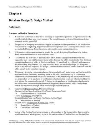 Concepts of Database Management 9th Edition Starks Solutions Manual | PDF