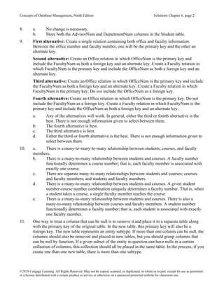 Concepts of Database Management 9th Edition Starks Solutions Manual | PDF