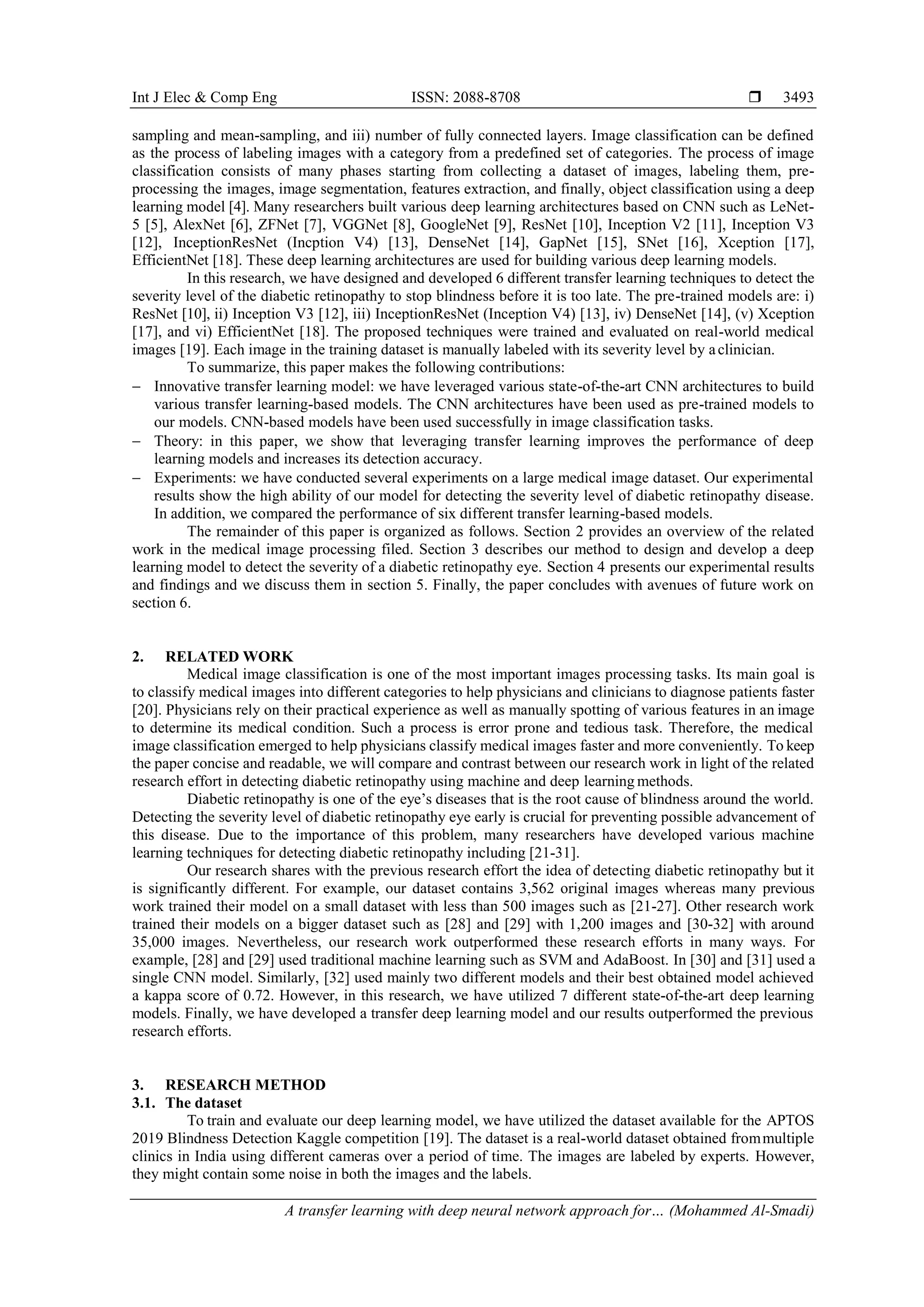 A transfer learning with deep neural network approach for diabetic retinopathy classification | PDF