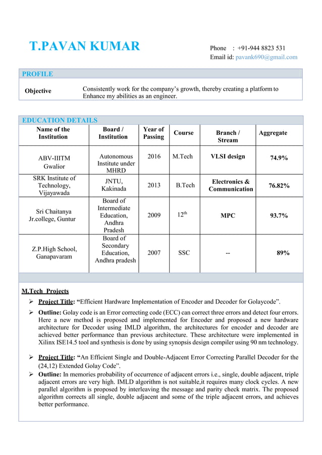 pavan resume | PDF