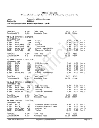 Academic Transcript | PDF