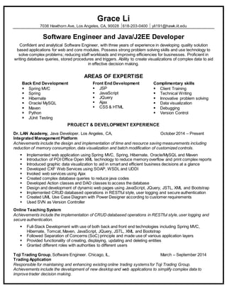 Resume_Grace Li | DOCX | Web Development | Internet