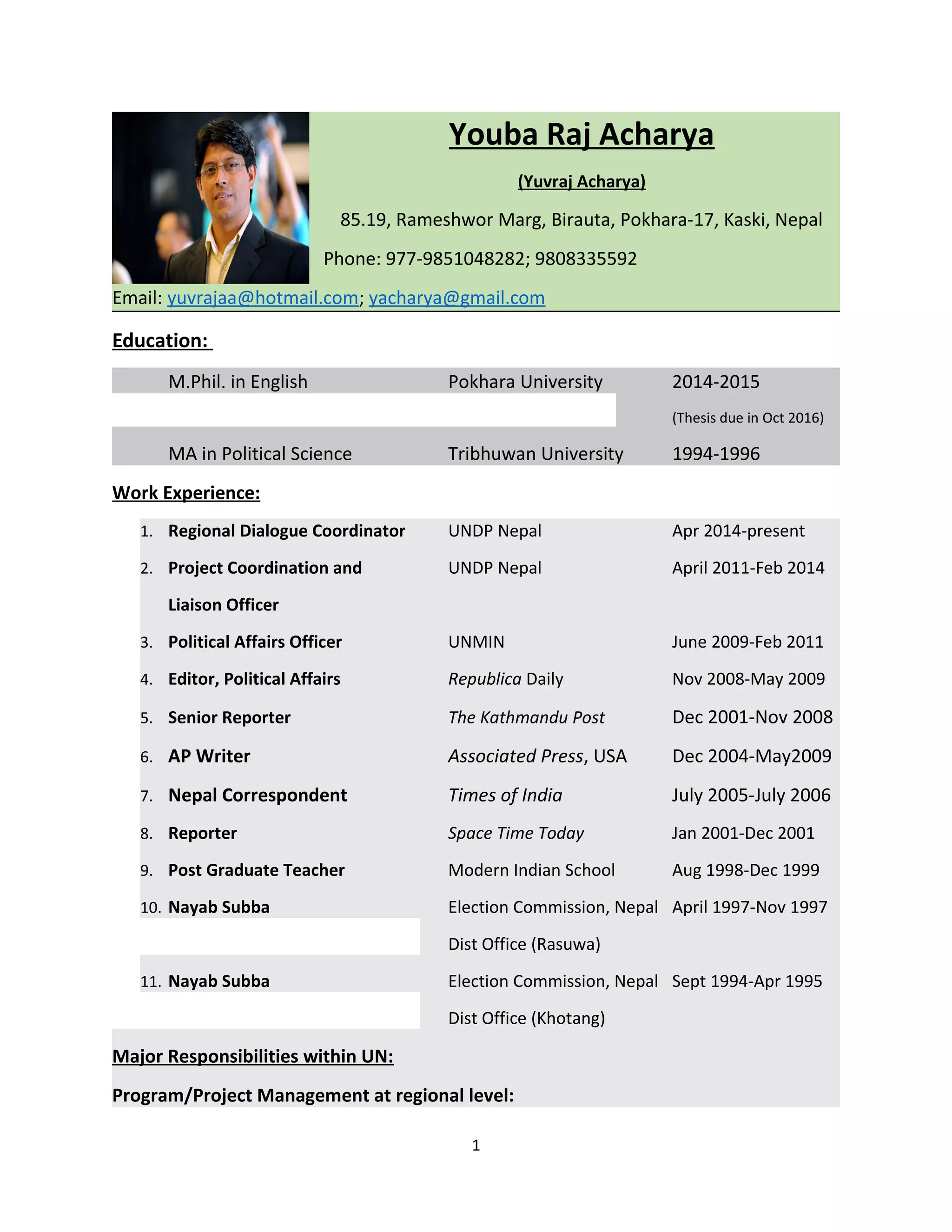 Youba Raj Acharya CV | RTF