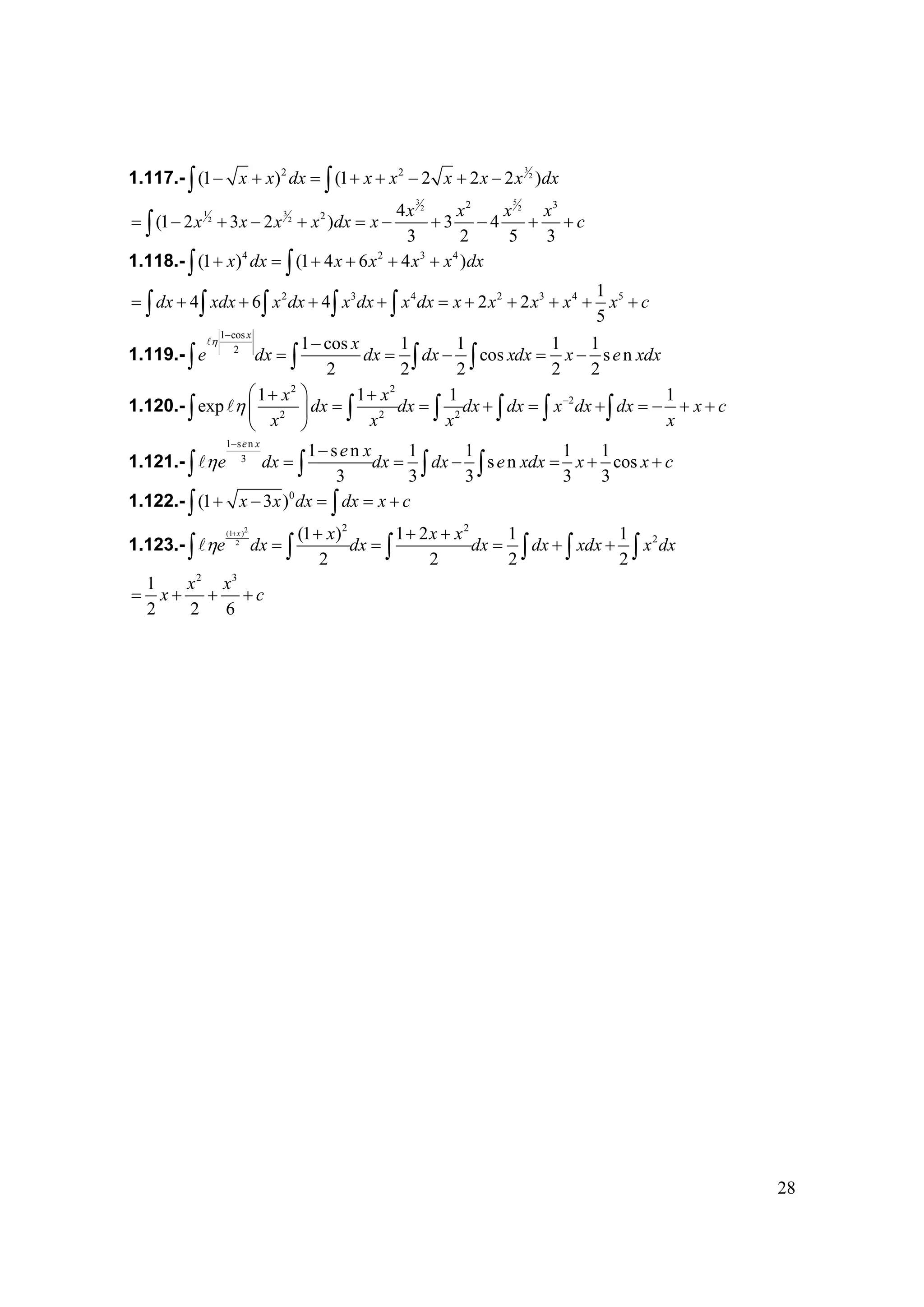 801 integrales indefinidas-matematica latex | PDF