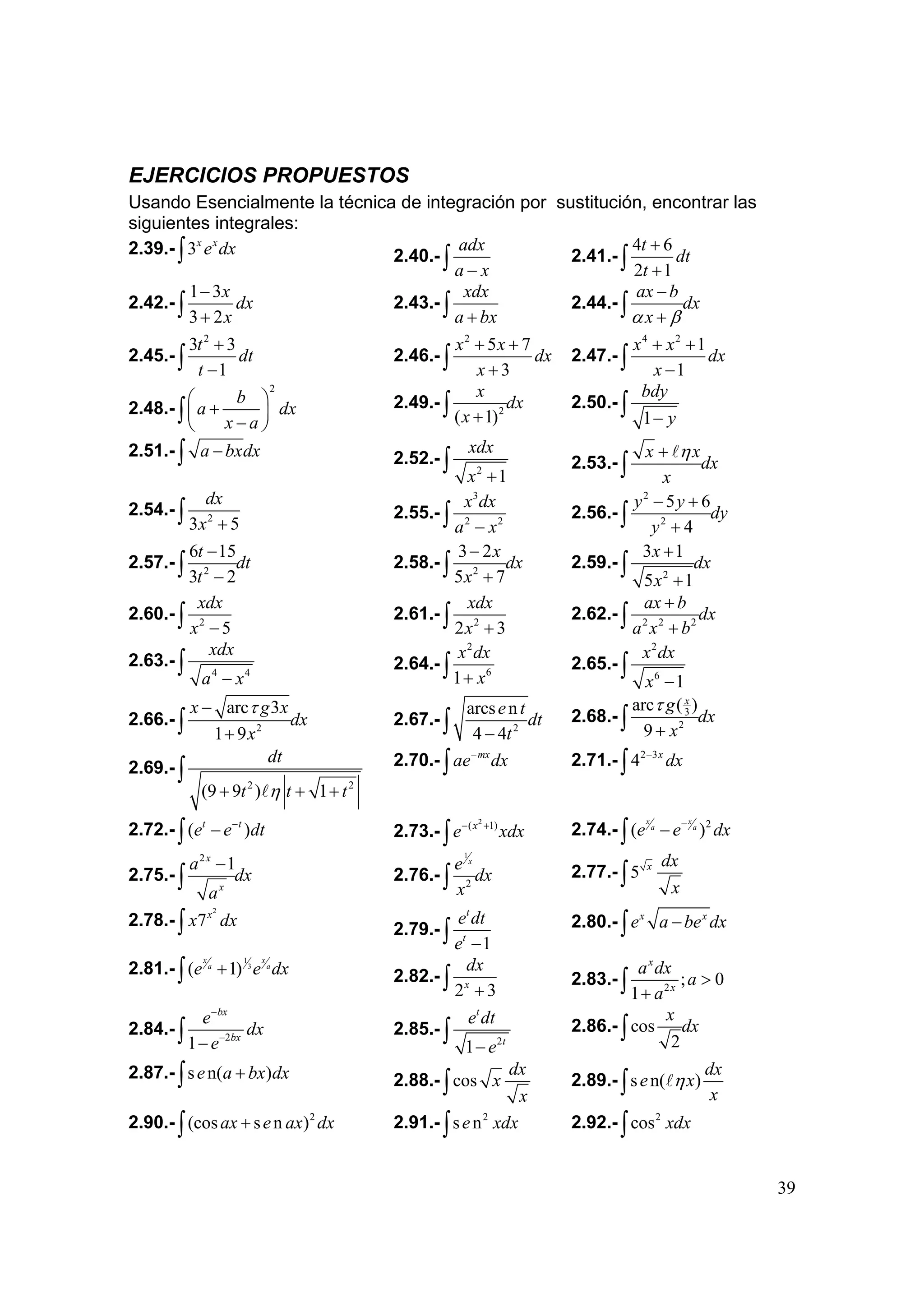 801 Integral Indefinida Ejercicios Resueltos Pdf