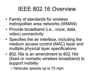 IEEE 802.16e / Mobile Wimax | PPT