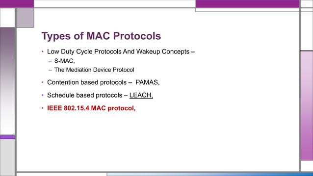 WSN-IEEE 802.15.4 -MAC Protocol | PPTX