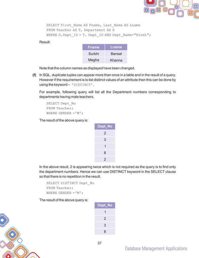 802-Information Technology Class- XII.pdf | Databases | Computer Software and Applications
