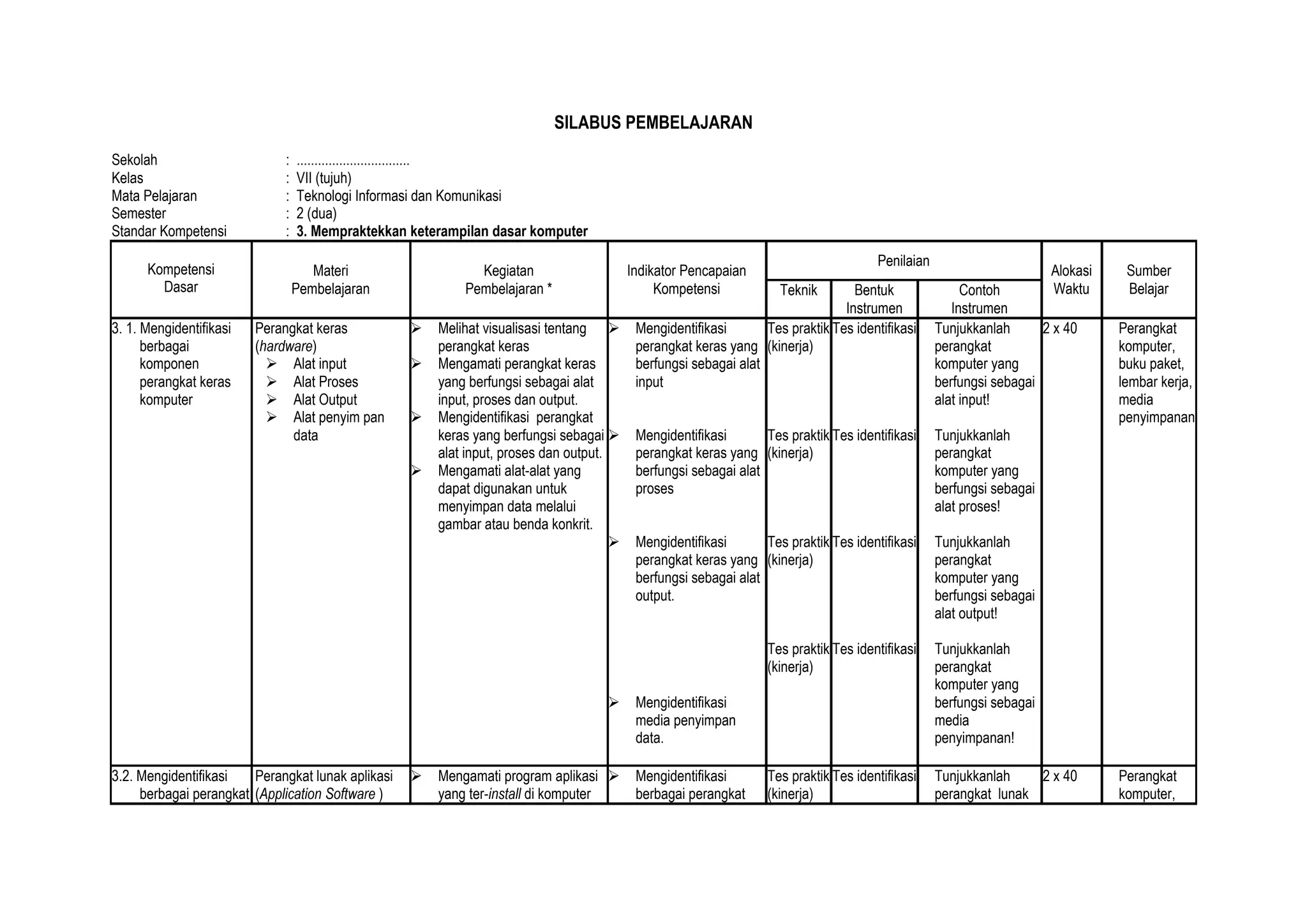80216714-Silabus-TIK-Berkarakter-SMP-Kelas-VII-Semester-2.doc