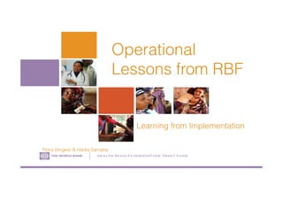 Annual Results and Impact Evaluation Workshop for RBF - Day Eight - Learning from Experience ...