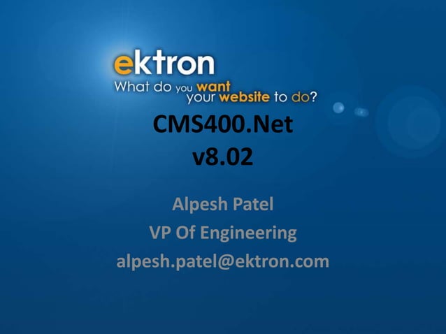 Ektron CMS400 8.02