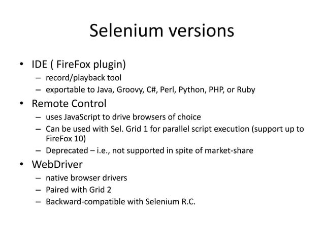 Selenium_WebDriver_Training__@2012_-phil_coulson_ | PPT