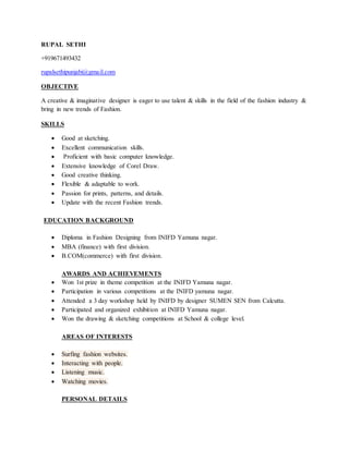 RUPAL FD CV | PDF