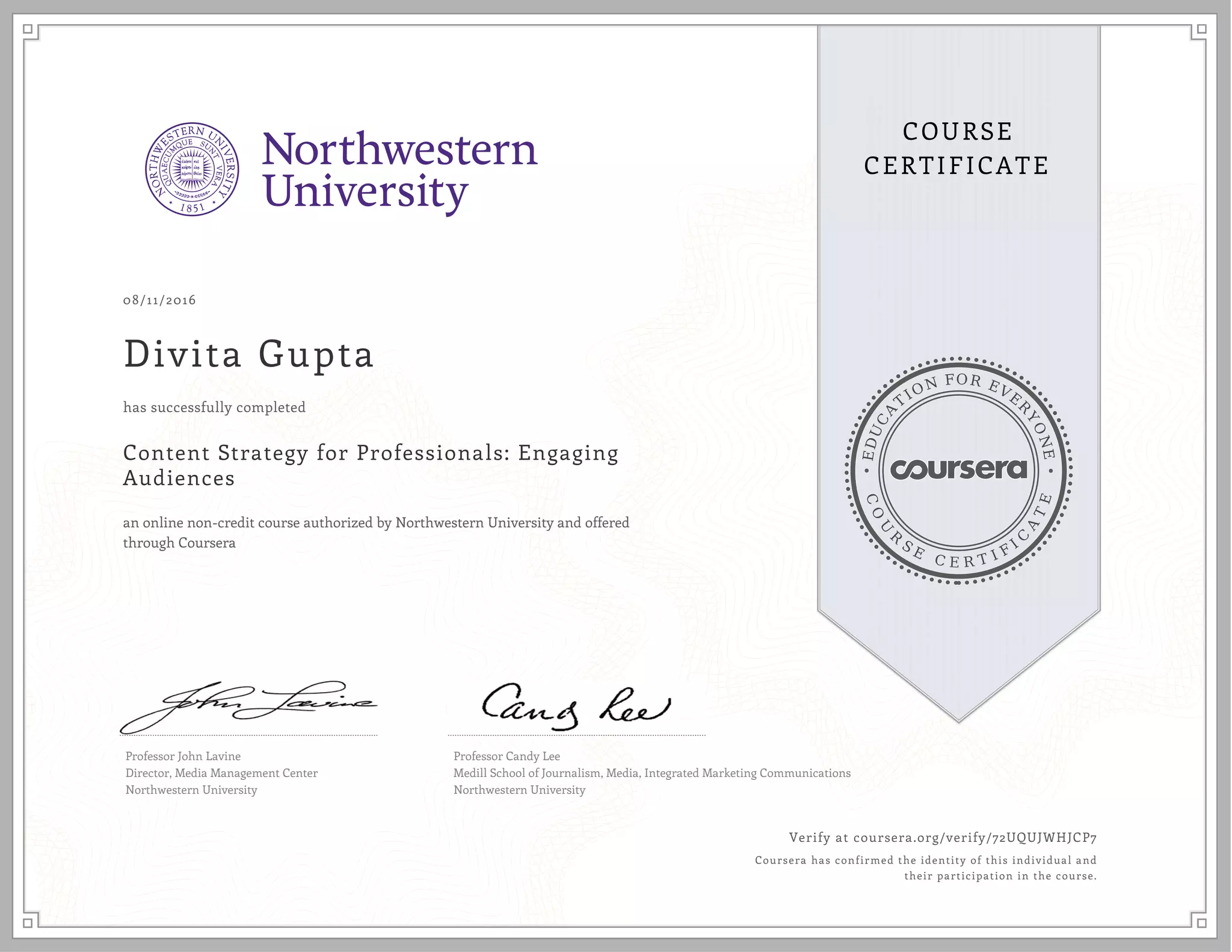 Coursera 72UQUJWHJCP7 | PDF