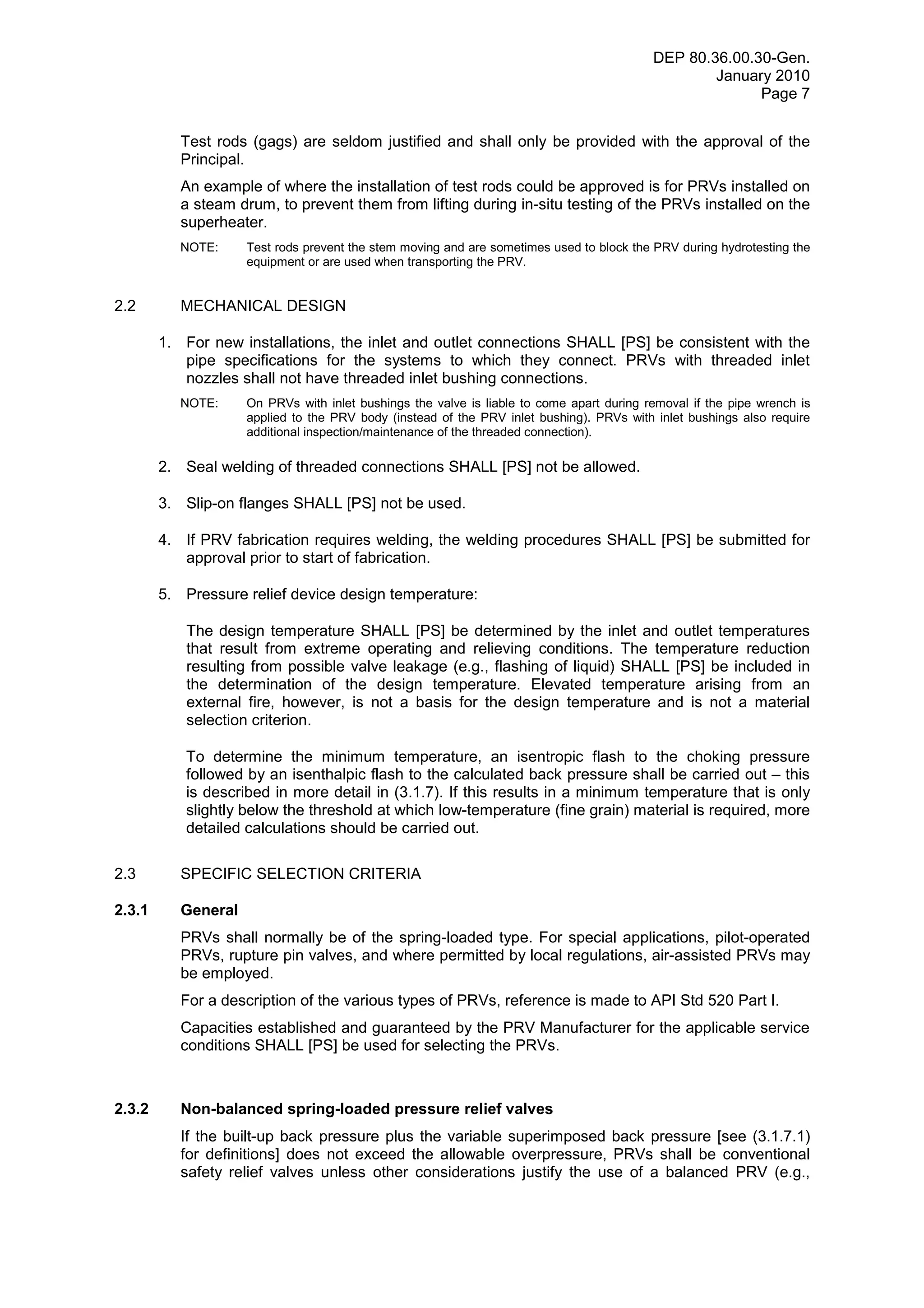 psv specifications | PDF