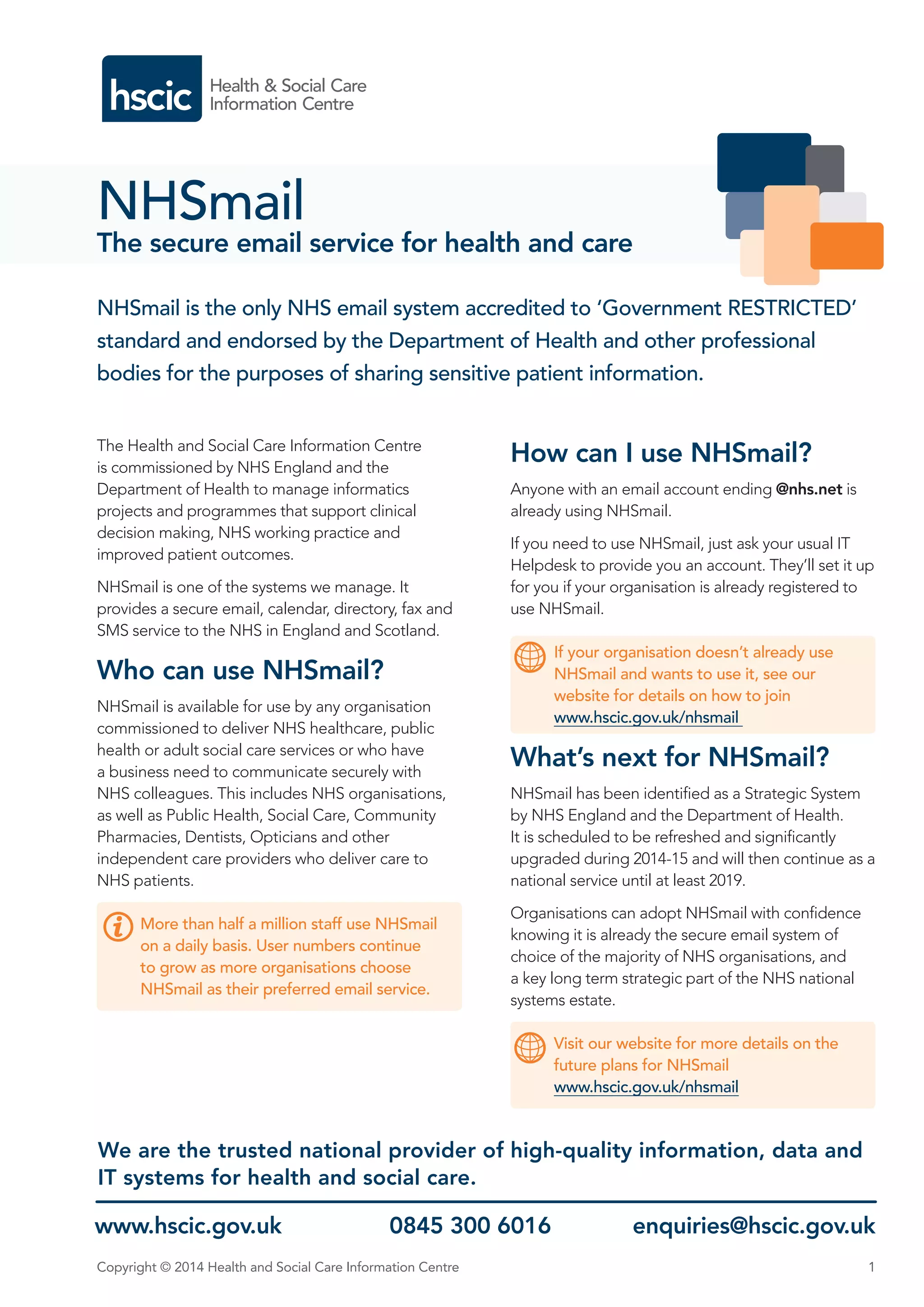 NHSmail: The Secure Email Service for Health and Care | PDF