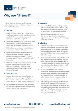 NHSmail: The Secure Email Service for Health and Care | PDF