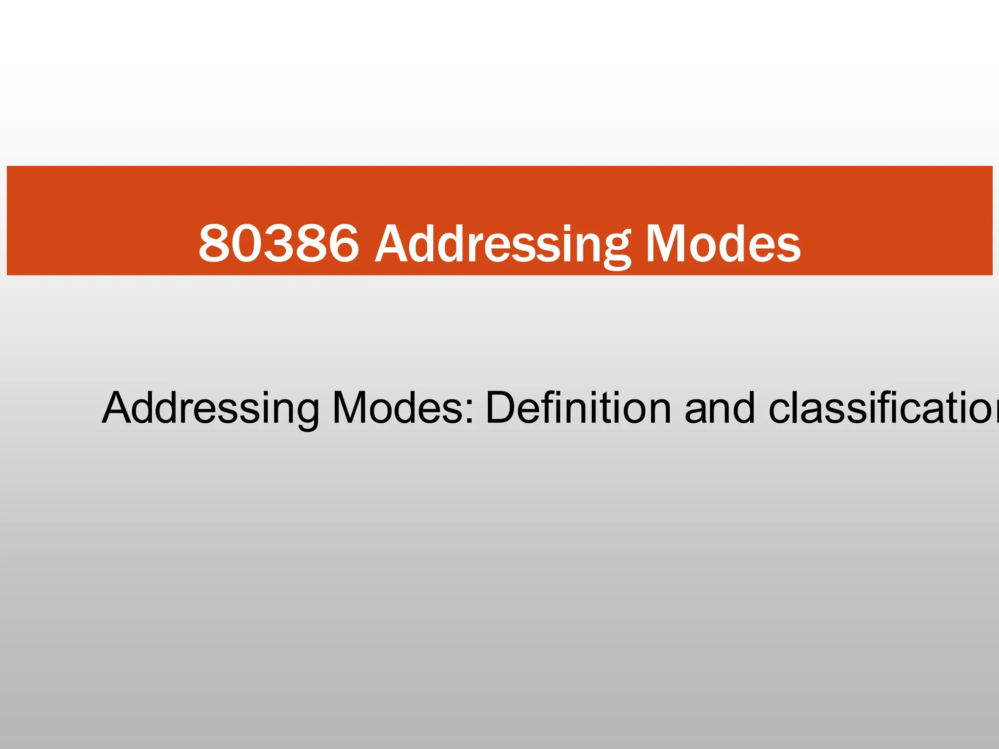 All-addressing-modes of the 80386 /microprocessor.pptx | Data Storage and Warehousing | Computing