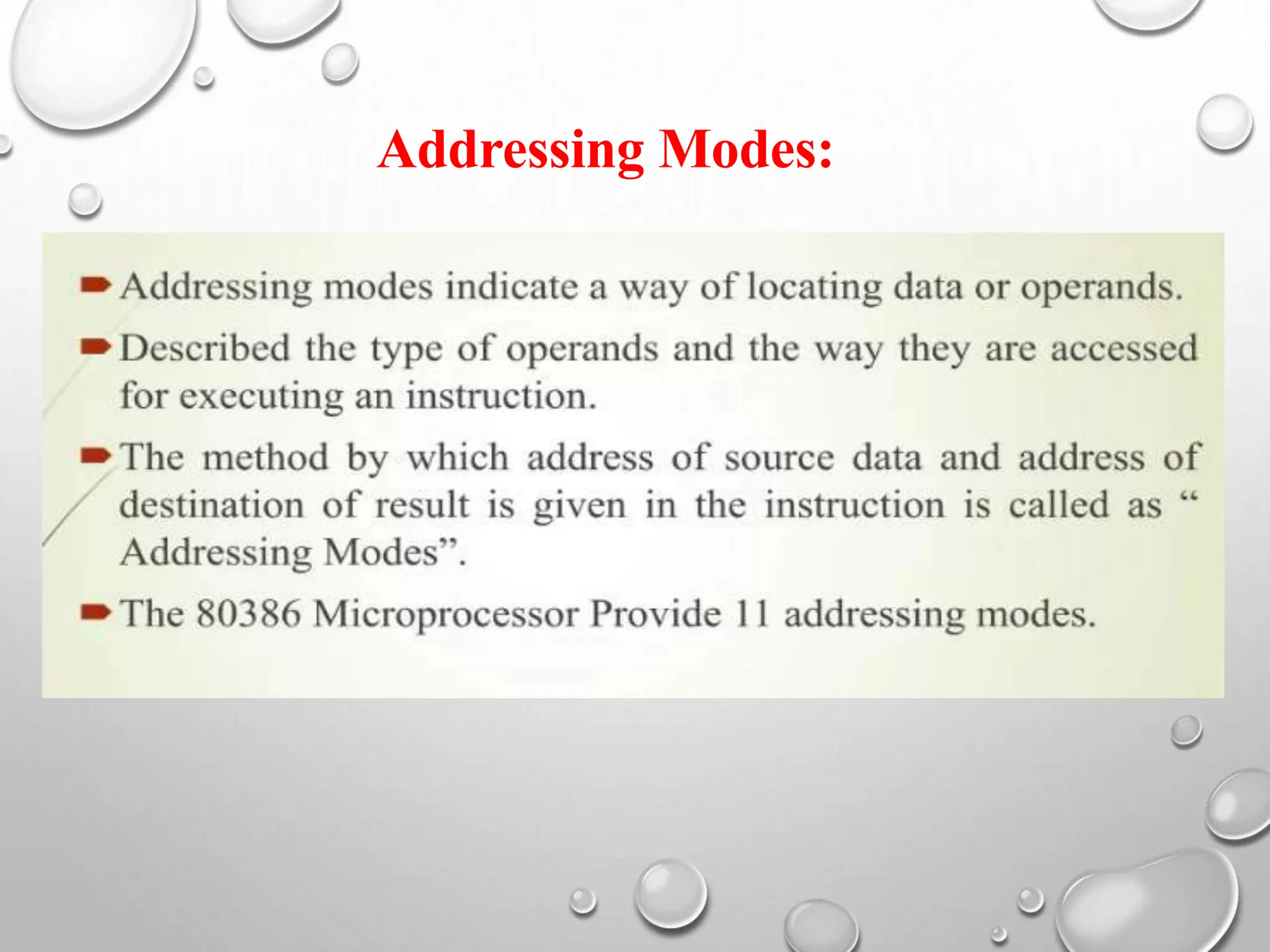 All-addressing-modes of the 80386 /microprocessor.pptx | Data Storage and Warehousing | Computing