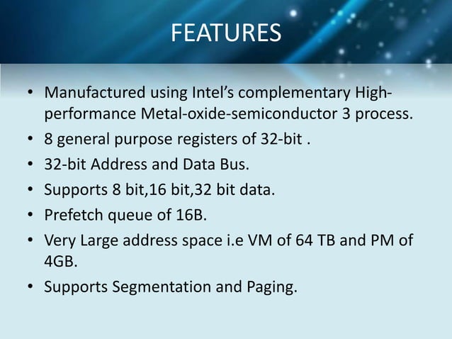INTEL 80386 MICROPROCESSOR | PPTX