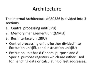 80386 Architecture | PPTX