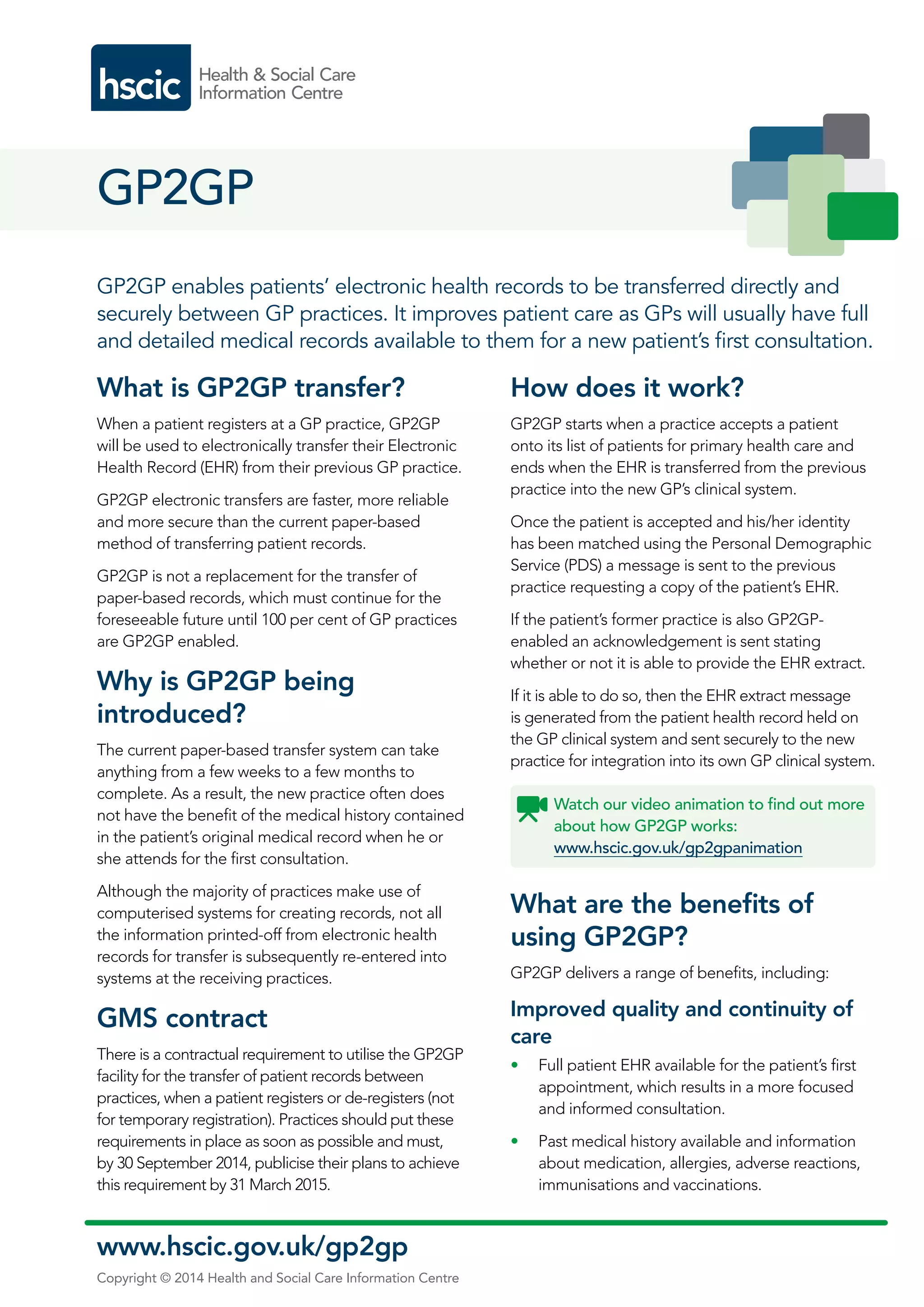 GP2GP Information Sheet | PDF