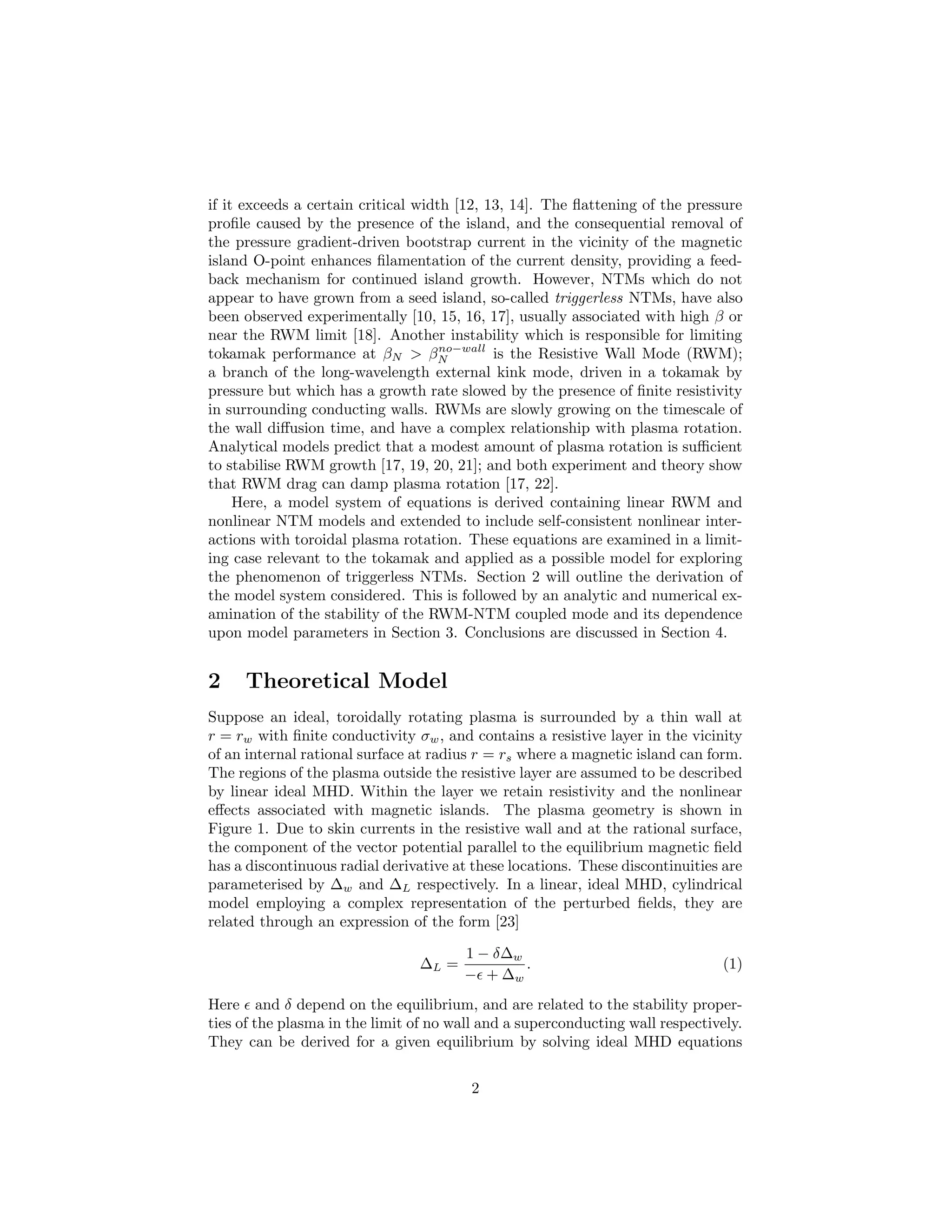 Resistive wall mode and neoclassical tearing mode coupling in rotating ...