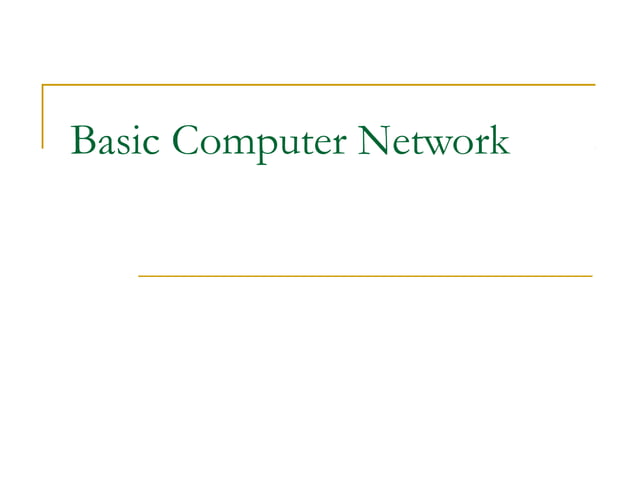 Basic Computer Network | PPT