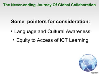 Snapshots of Learning Beyond Borders | PPT | Social Networking | Internet