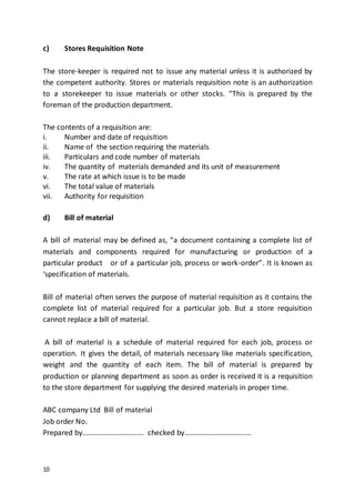 BASICS OF STORES AND MATERIALS MGT, (1) | DOCX