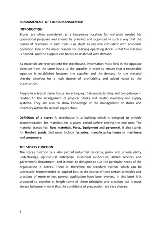 BASICS OF STORES AND MATERIALS MGT, (1) | DOCX