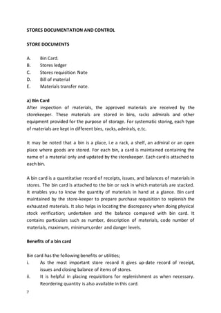 BASICS OF STORES AND MATERIALS MGT, (1) | DOCX