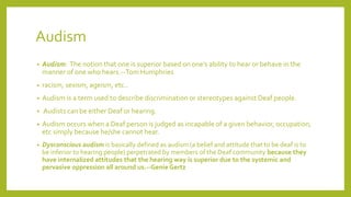 Interpersonal Communication Deaf Culture Presentation | PPTX