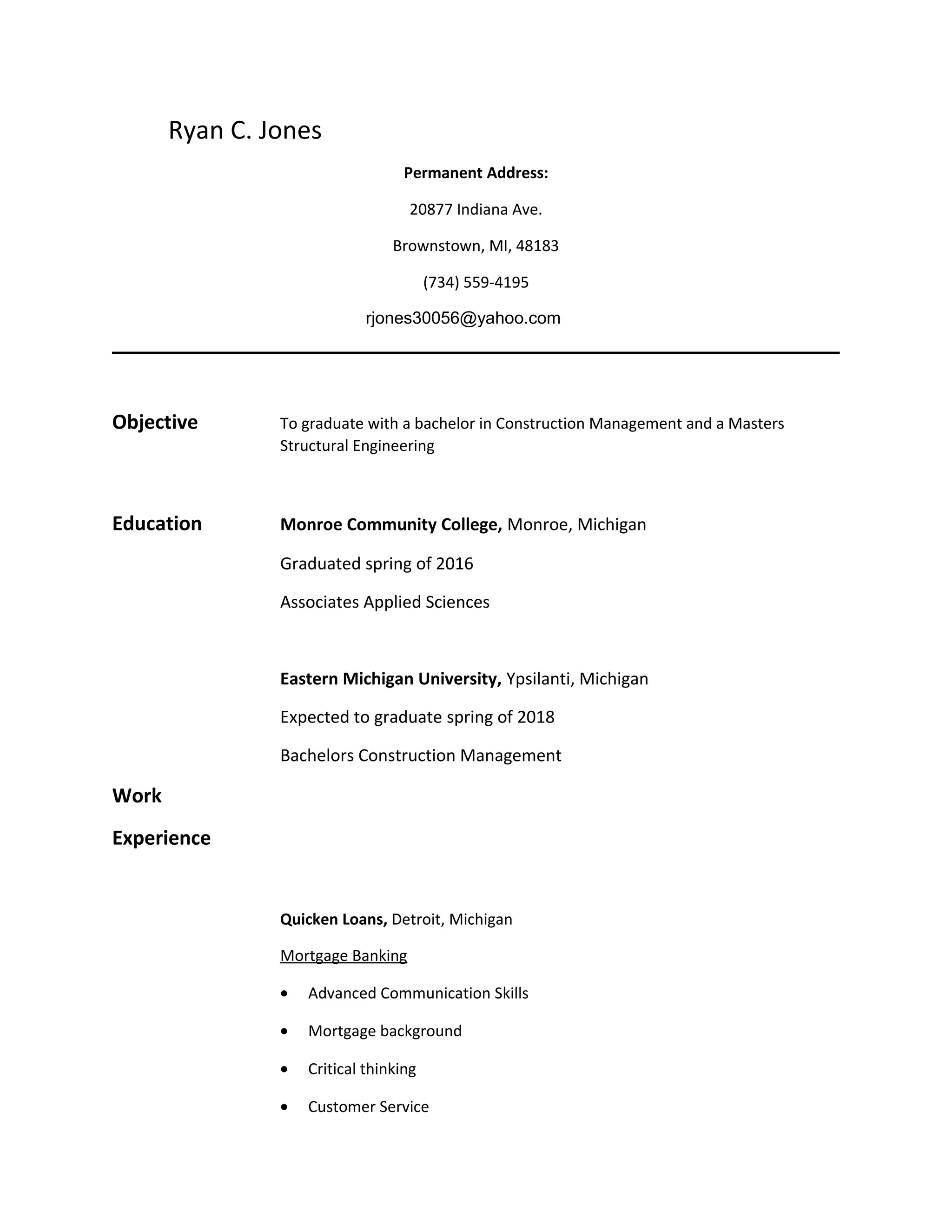 Ryan Jones Resume 2016 | DOC