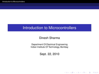 Introduction to Microcontrollers | PPT