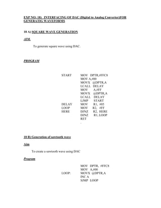 8051 experiments1 | PDF