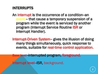 8051-interrupts-temporary suspension of a program | PPT