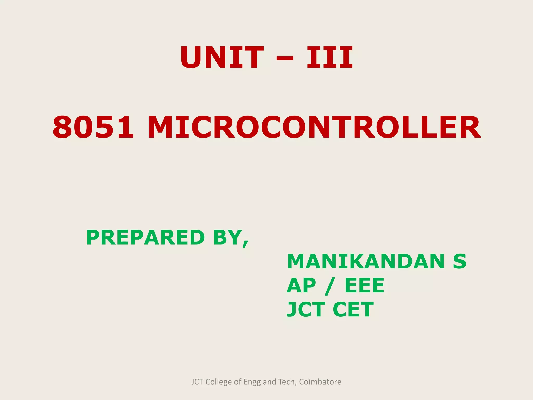 8051 Microcontroller Ppt