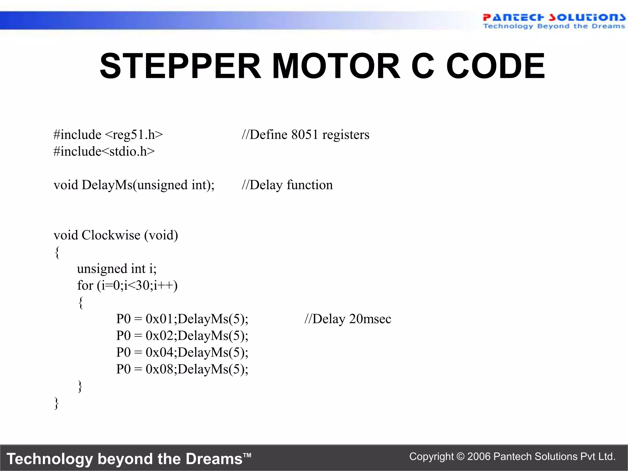Interfacing Stepper Motor With 8051 Pptx