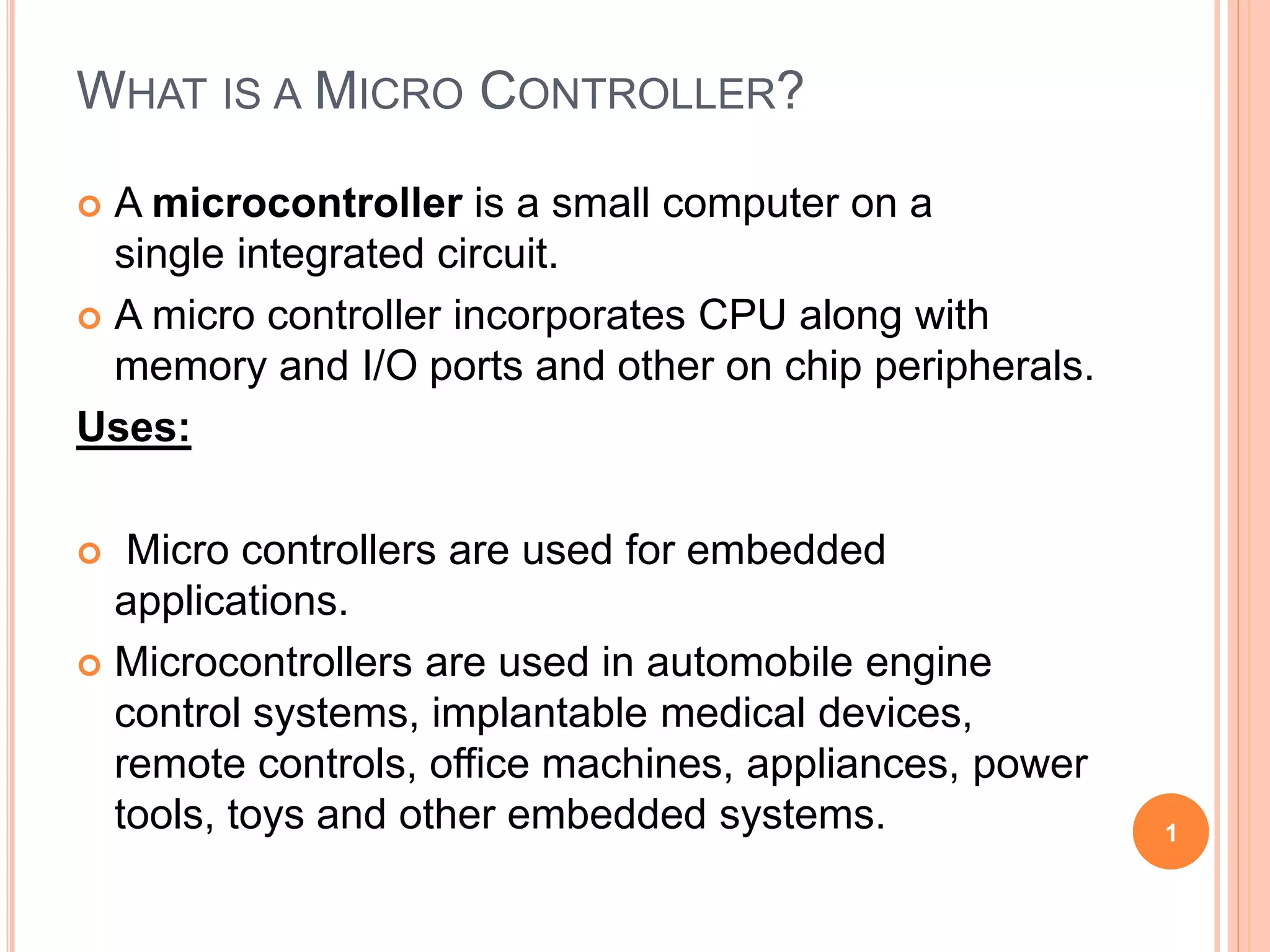 8051 Microcontroller Overview by Venkatrao Ramisetti | PPT