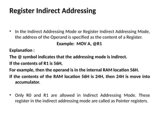 Expanation about Addressing Mode of 8051 | PPT