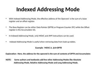 Expanation about Addressing Mode of 8051 | PPT
