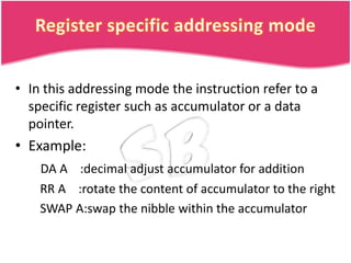 8051 addressing modes | PPSX